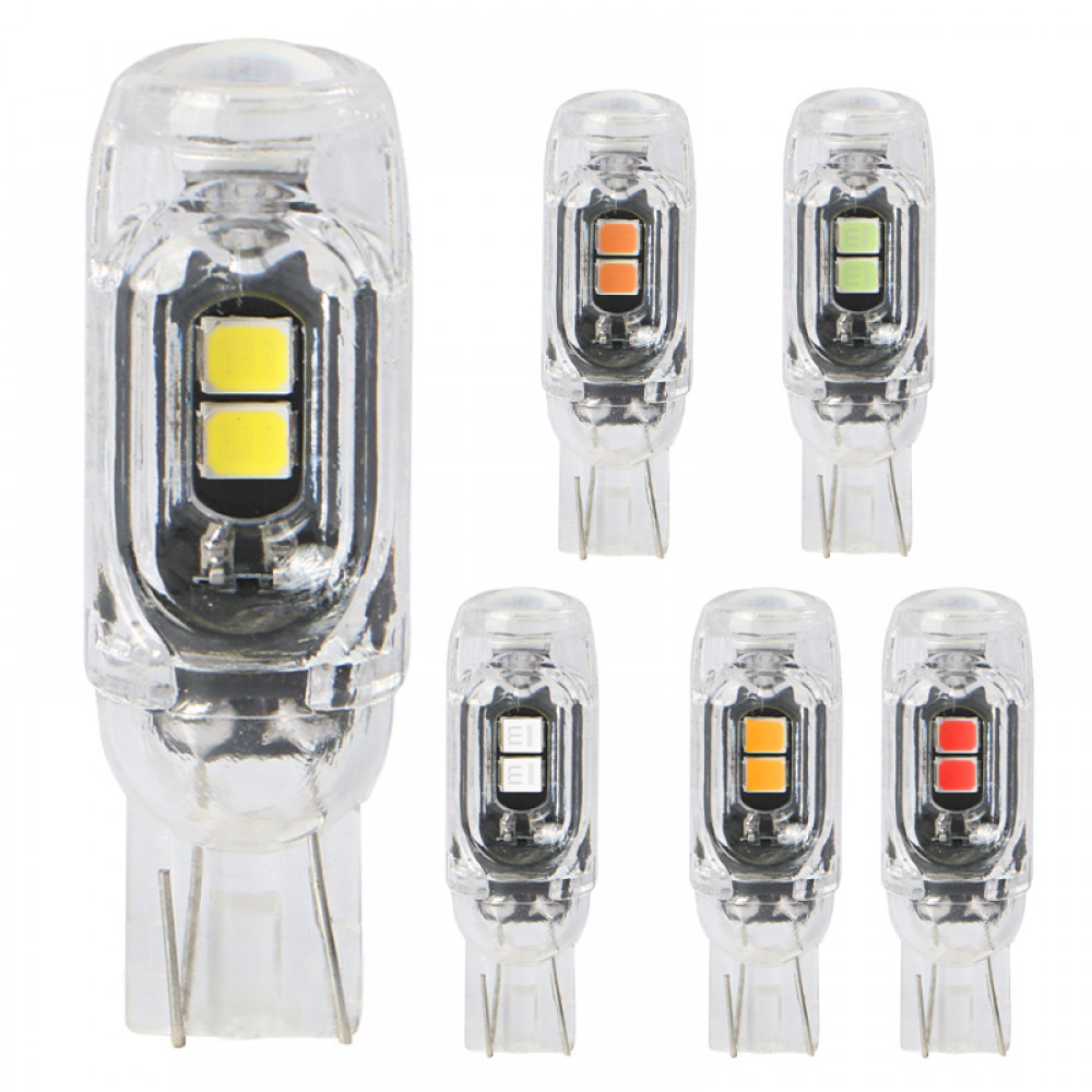 1pcs Flash Car Motorcycle T10 Led Bulb Turn Signal Light W5W 194 Width Indicator with Lens Car ...