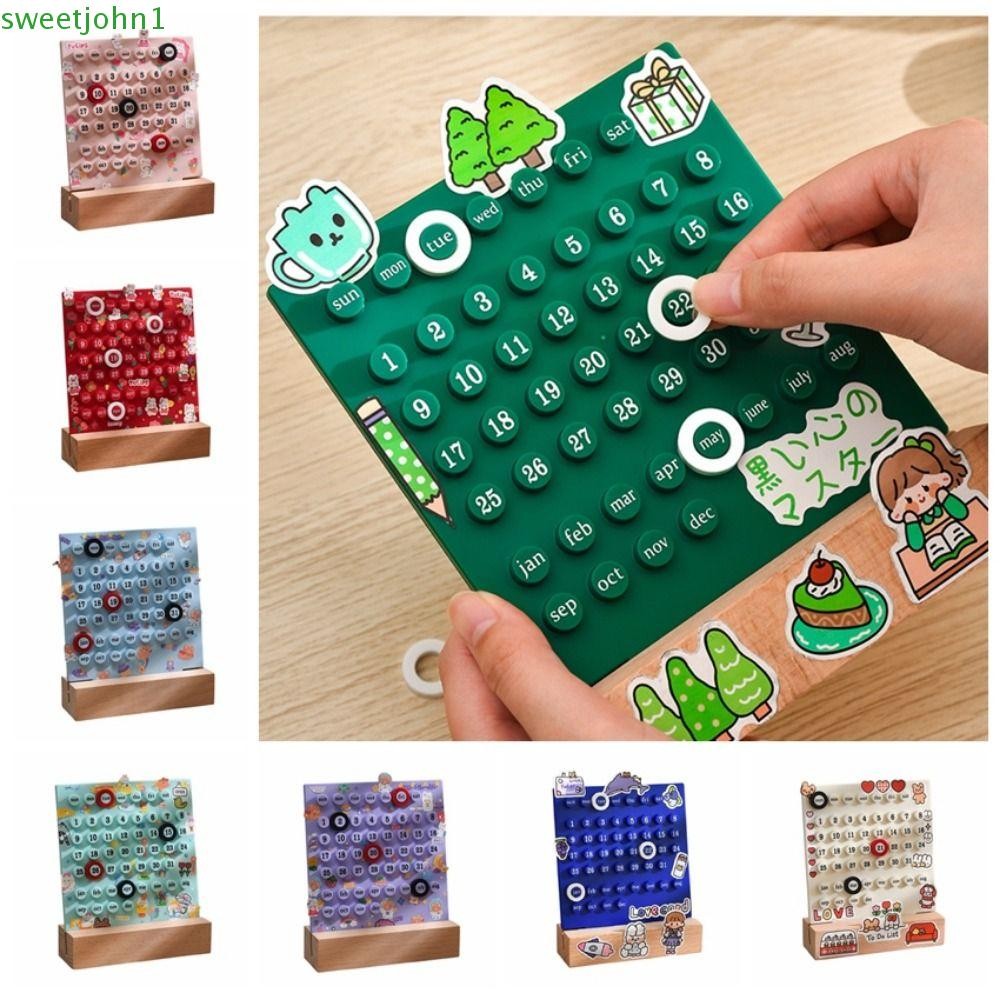 SWEETJOHN Cute Table Calendar, DIY Time Perpetual Creative Montessori ...