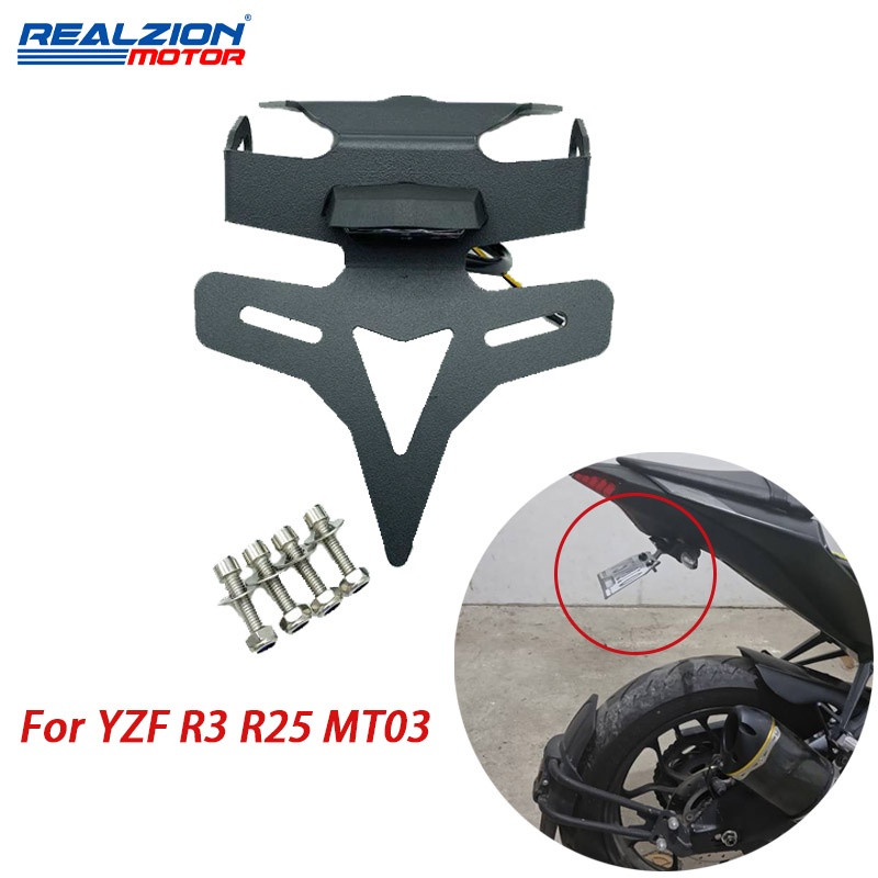 REALZION MOTOR 2021 For YZF R3 R25 MT03 Plate Holder LED Light Tail ...