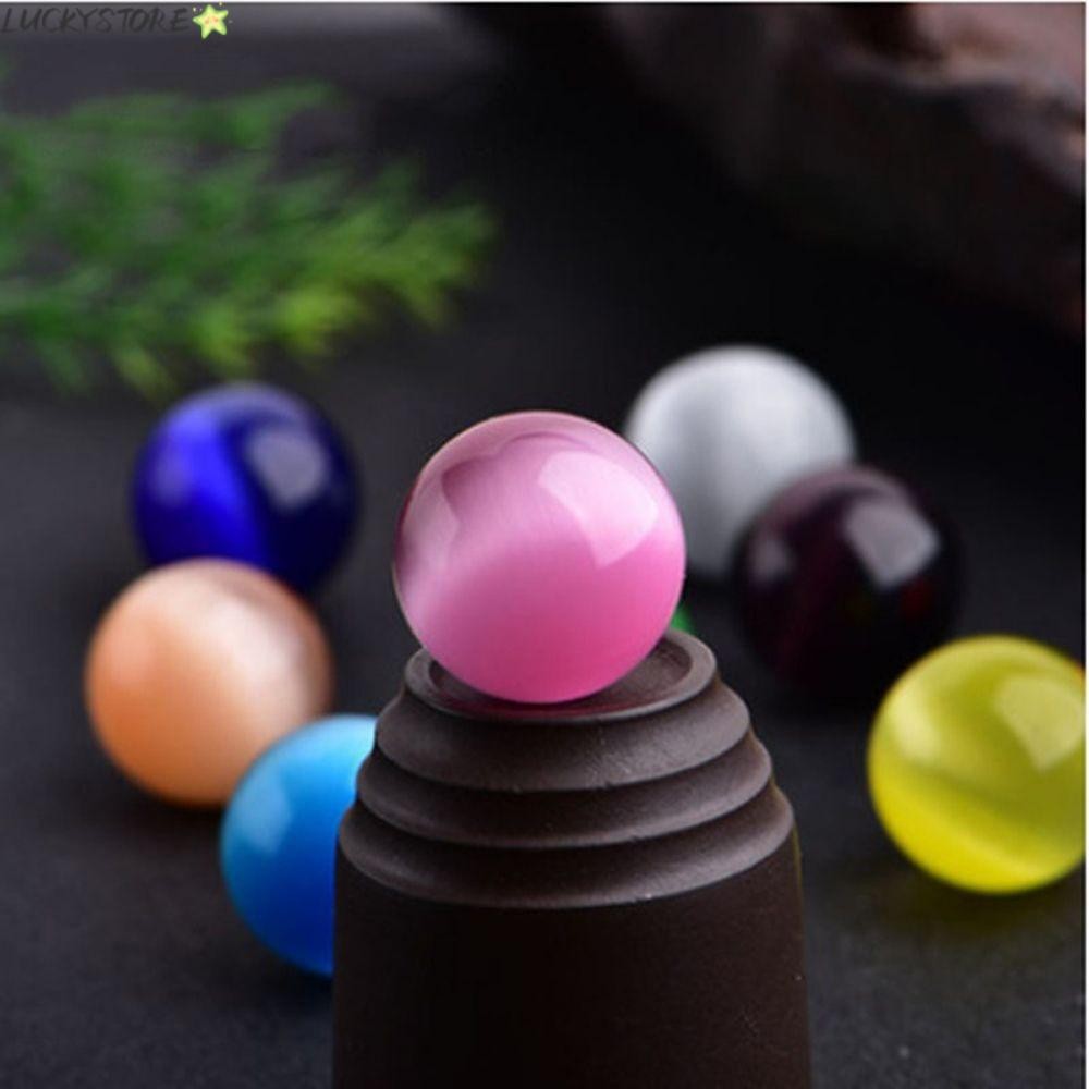 LUCKY Colorful Cat Eye Sphere Fish Tank 20MM Crystal Sphere Healing Ornament Crystal Round Ball ...