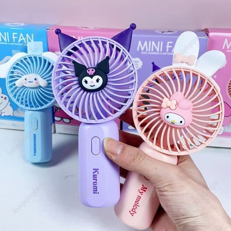 Sanrio Cartoon Portable Handheld Small Fan Cute Mini Kuromi Melody ...