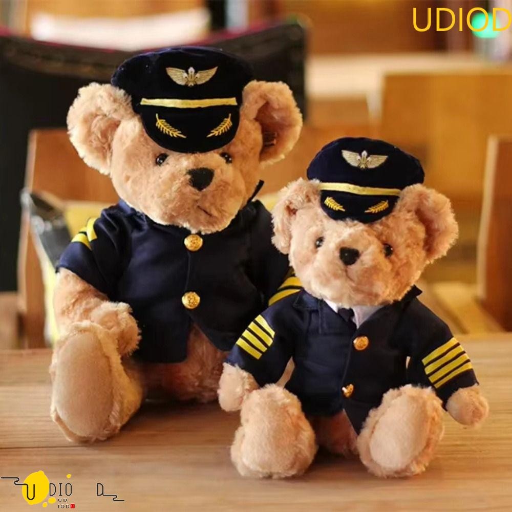 UDIOD Pilot Bear Plush Toy, Stuffed Animal Bedroom Decor Captain Bear ...