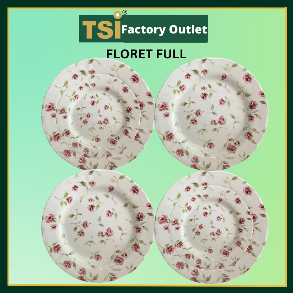 CLAYTAN BASIC SET - FLORET FULL Ceramic Plate Pinggan Makan Seramik ...