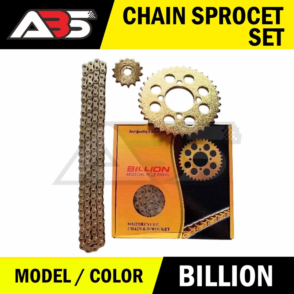 BILLION Gold Sprocket Set Chain Set C100/SMASH/FURY/SNIPER/RAIDER ...