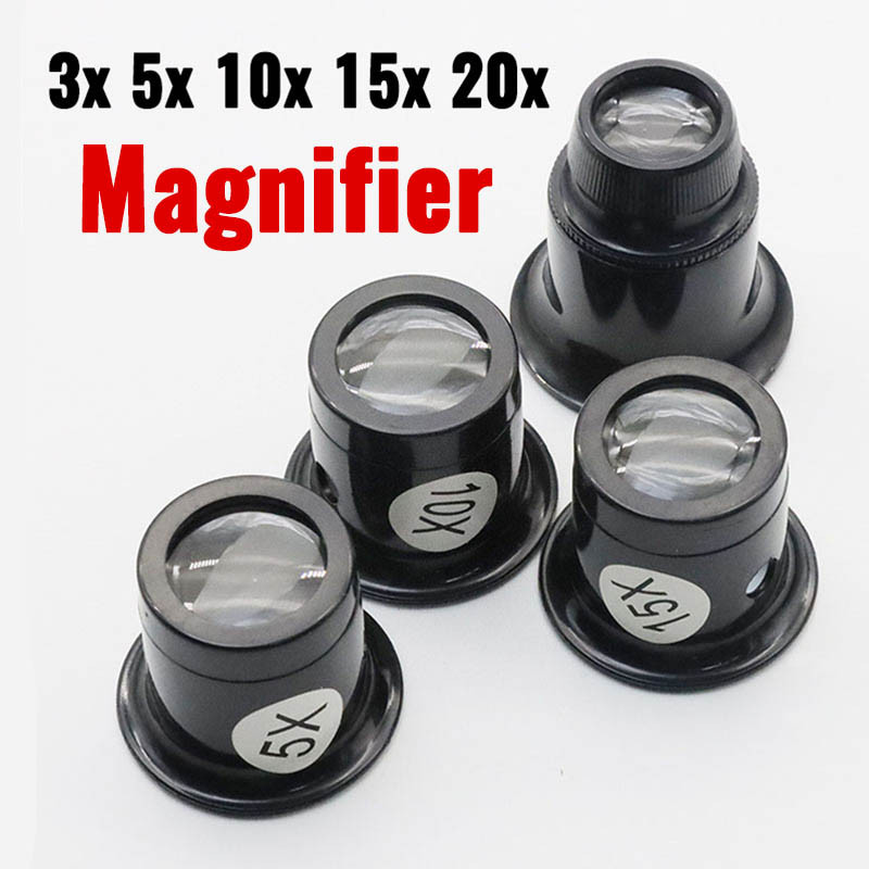 4pcs Set Monocular Magnifiers 3x 5x 10x 15x 20x Eyepiece Magnifiying ...
