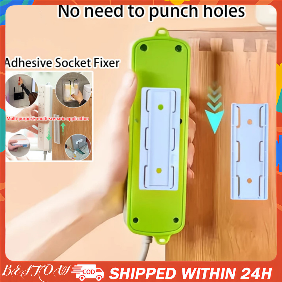 preferred Free-Adhesive Socket Fixer, Wall Hanging Power Strip Holder ...