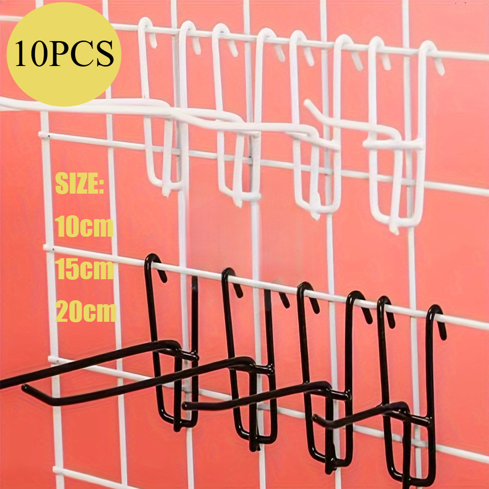 10pcs Heavy Duty Screen Hooks for Grid Wall Wire Mesh Hanging White and ...