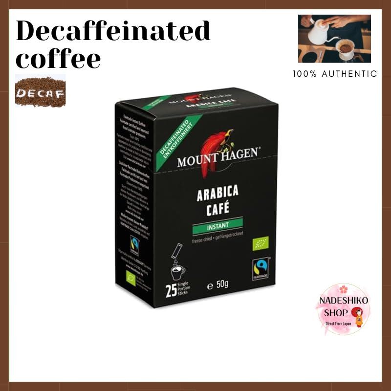 Mount Hagen Organic Fair Trade Decaffeinated Instant Coffee Stick 50g (2g x 25P) Instant (Stick ...