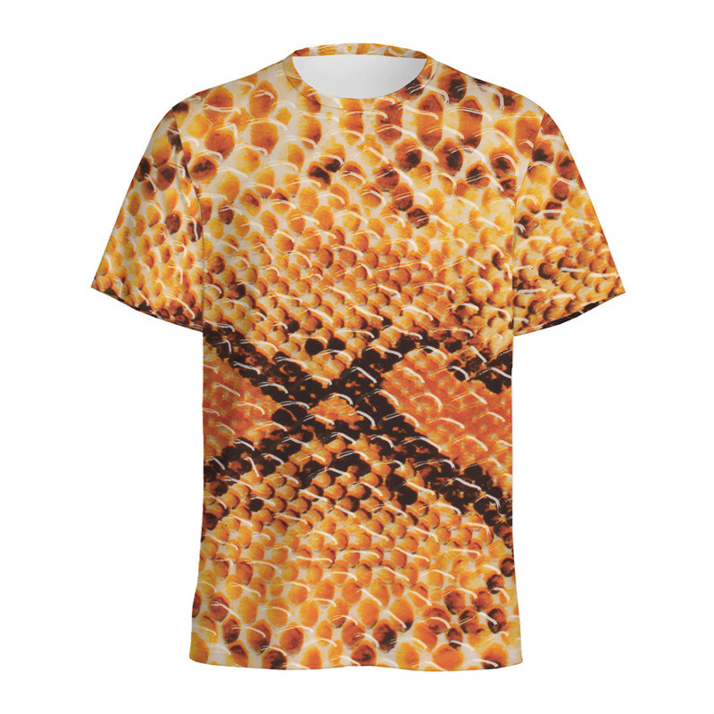Fashion Snake Scales Pattern T-shirt For Men 3D Printed Animal Skins ...