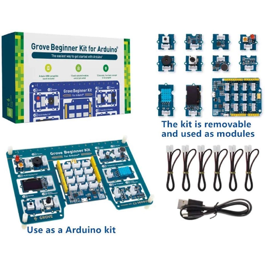 Arduino uno Introductory Learning Kit Grove All-in-One Puzzle Kit STEAM Programming Educational ...