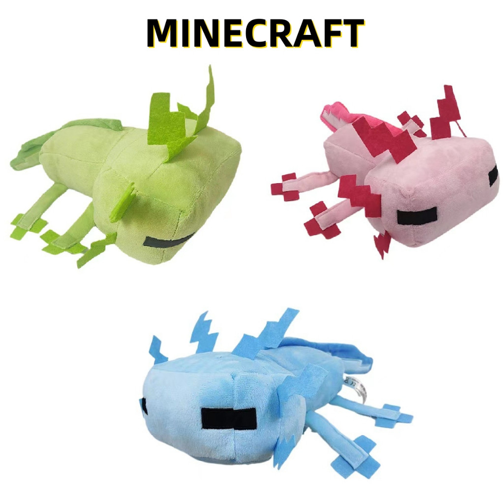 Minecraft Plush Toys Doll Soft Stuffed 30cm Axolotl Pink Blue Minecraft ...