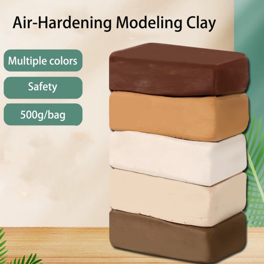 500g Pottery Clay Air-Hardening Modeling Clay Natural Air-Dry Non-Toxic ...