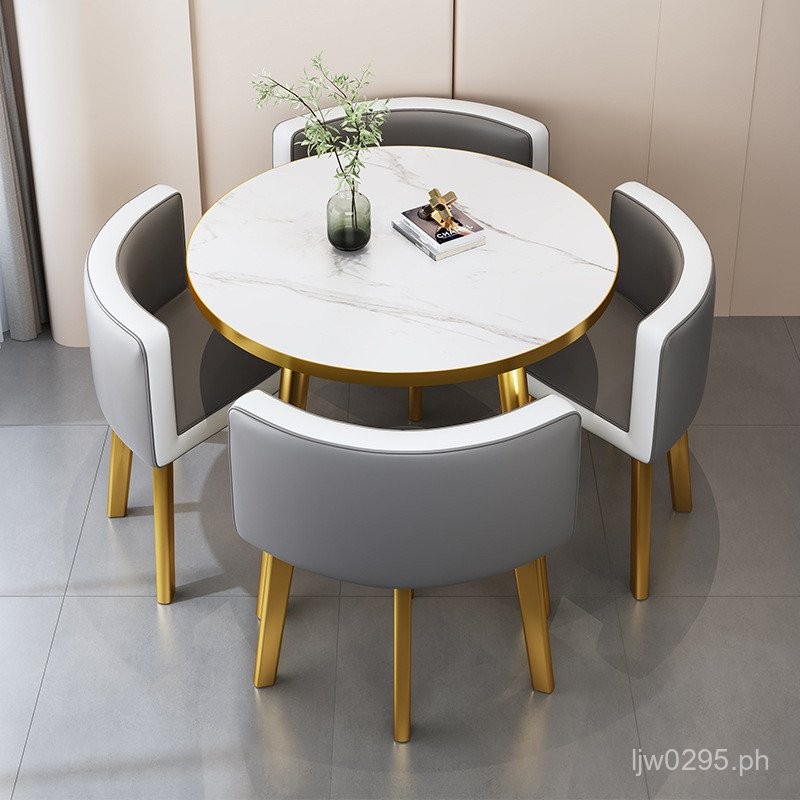 Modern Small Round Table for Negotiation, Casual Square Sales Office ...