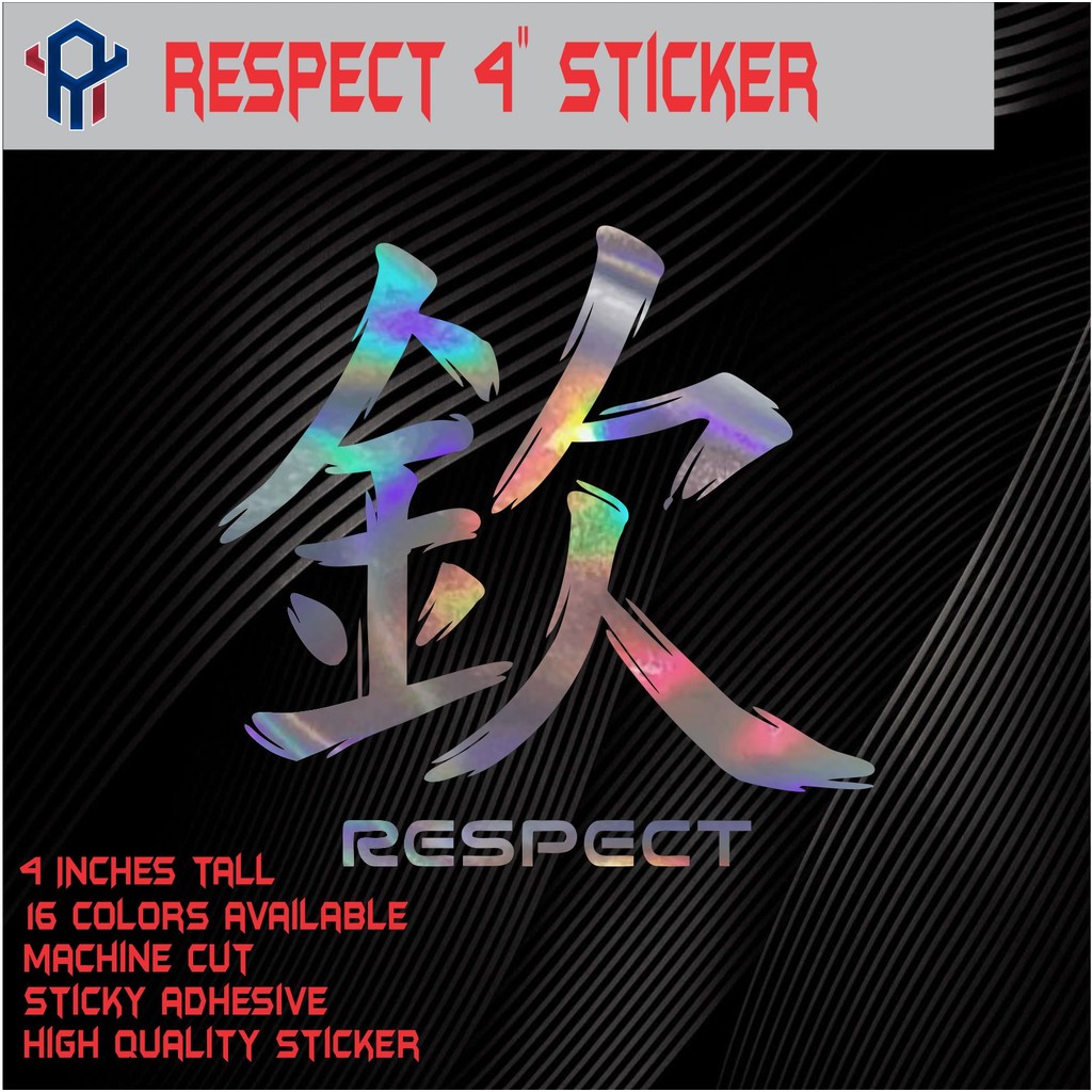 respect japanese kanji 4 inches decal waterproof vinyl sticker | Shopee ...