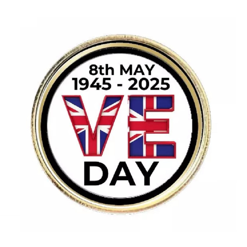 VE Day 80th Anniversary 1945-2025 Lapel Pin Badges Round Pin Badge for ...
