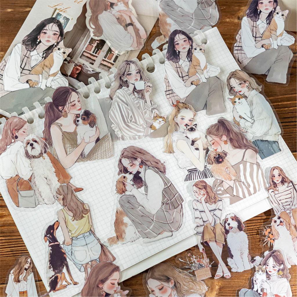 Journamm 30pcs Cute People Scrapbook Stickers PET Characters for ...