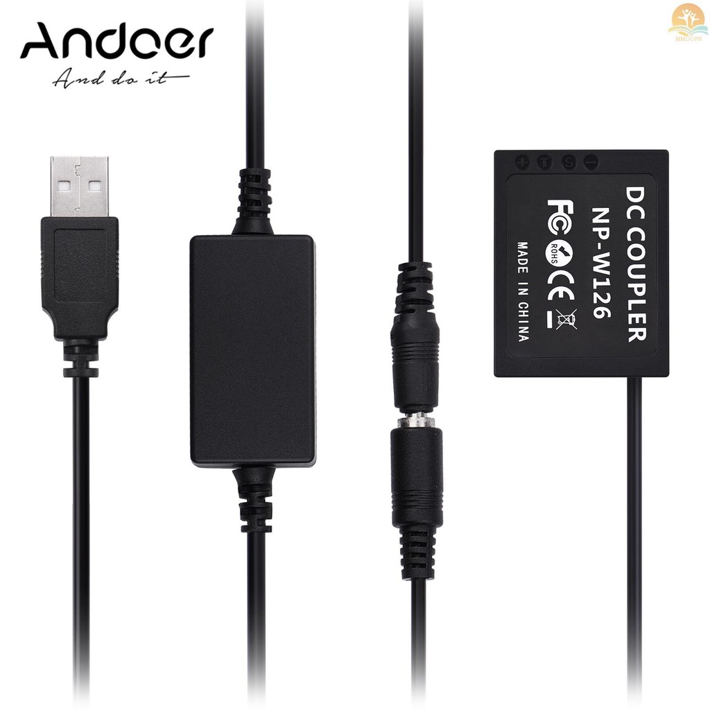 [New] Andoer CP-W126 USB Power Kit DC Coupler Dummy Battery Replace of ...