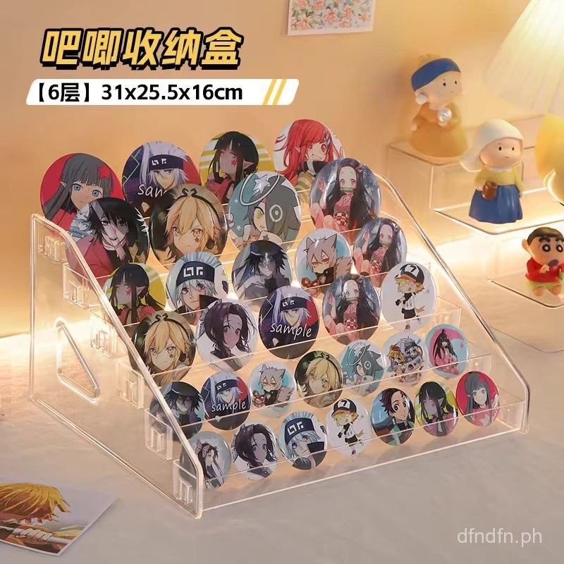 4QT8 Acrylic Badge Display Stand Desktop Storage Box Tiered Rack ...