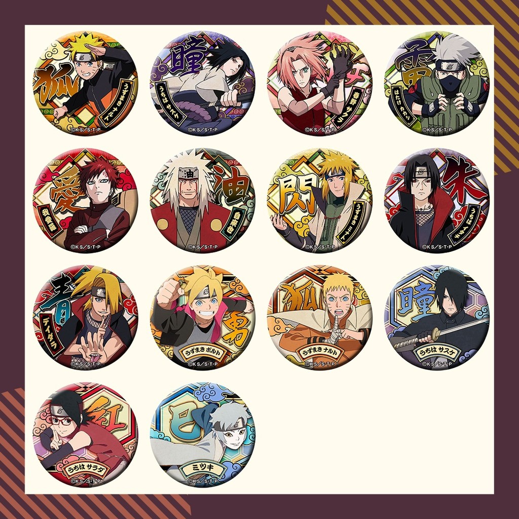 Anime Peripheral 2D Round Tinplate Badge Naruto Merchandise Sasuke ...