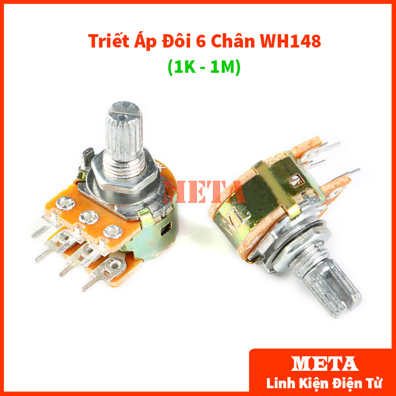 Double 6-Pin Potentiometer, 6-Pin Potentiometer, WH148 2K 10K 50K 200K ...