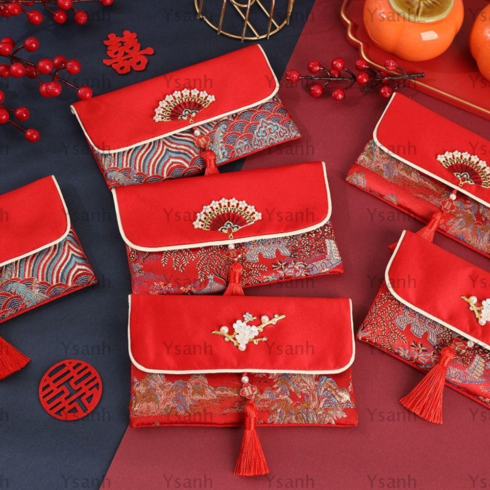 YSANH Wedding Red Bag, Cloth Chinese Style Red Envelope Bag, Crossbody ...