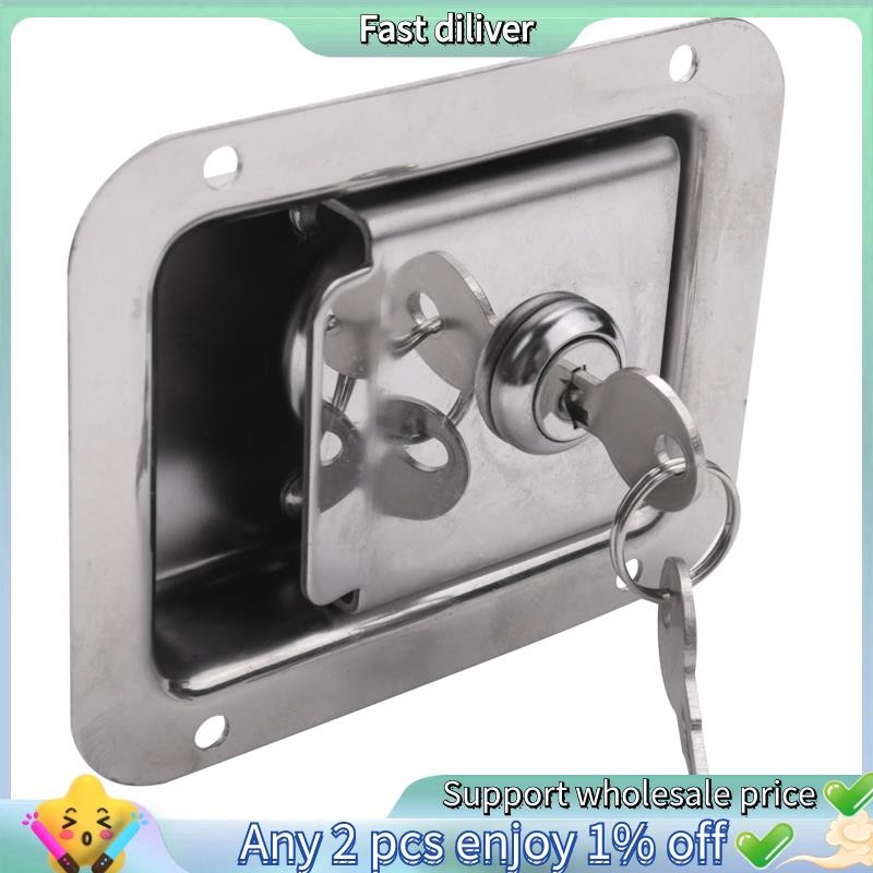In stcok-Paddle Latch with Lock & Key Travel Trailer Lock Stainless ...