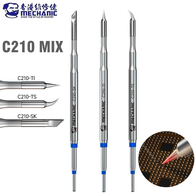 Mechanic C210 MIX Soldering Iron Tips TS/TI/TSK 3in1 Kits for T210 ...