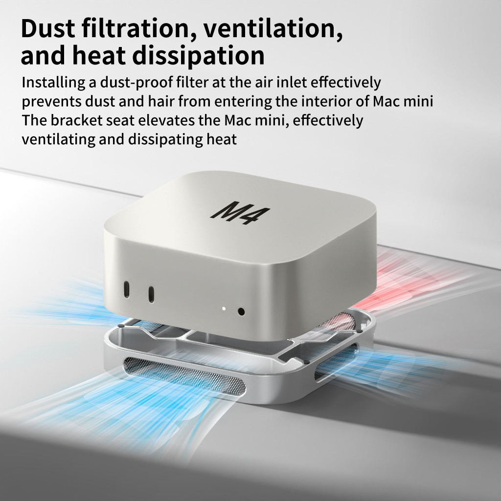 Desktop Stand for Mac mini M4/M4 Pro Computer Riser Dustproof Base Heat ...