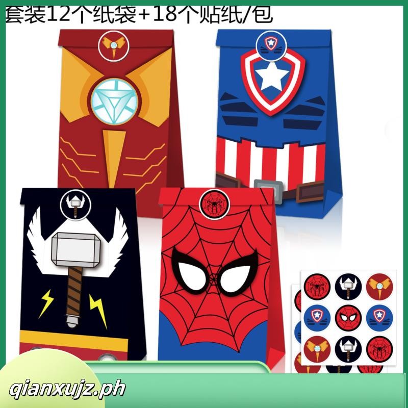 Avengers Theme Gift Bag Candy Boxes SpiderMan Iron Captain America Hulk ...