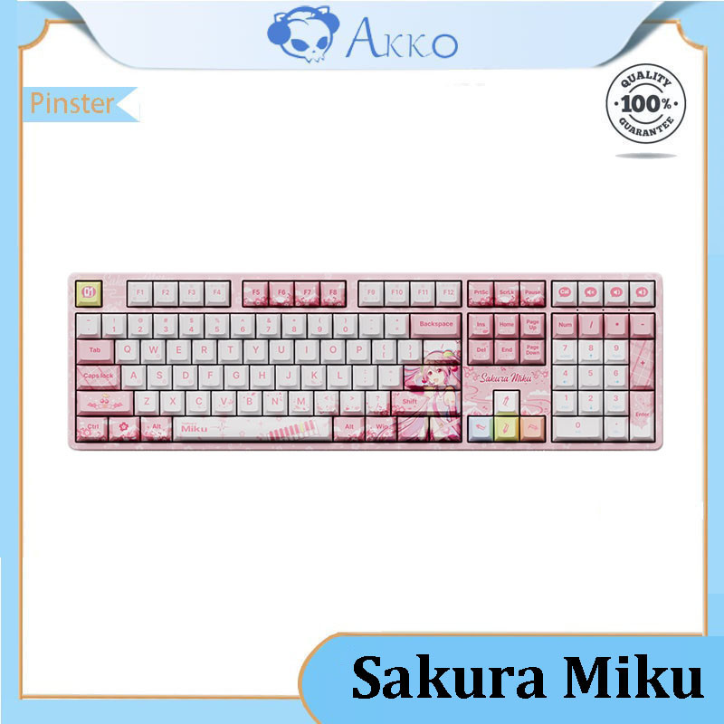 Akko Sakura Miku 5108B Plus full-size Mechanical Keyboard With wireless ...
