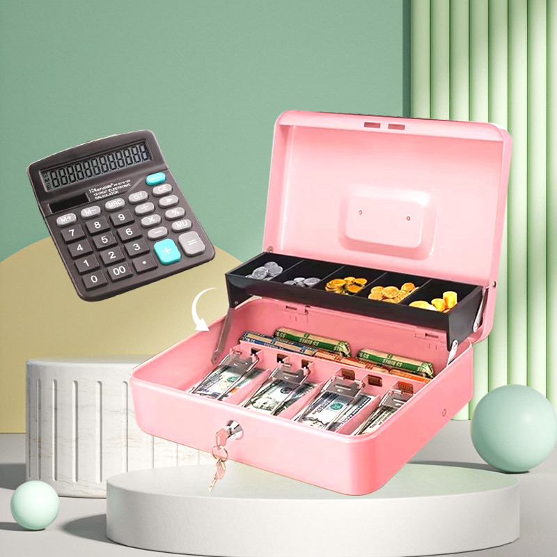 Cash Box With Clip Money Organizer Cash Box With Lock Cashier Cash ...