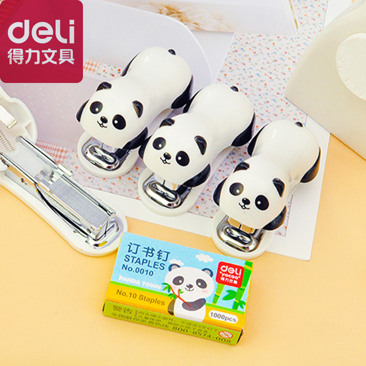 Deli 0453 Mini Small Stapler Panda Stapler Student Use Convenient Stapler Stapler Office Use 24. ...