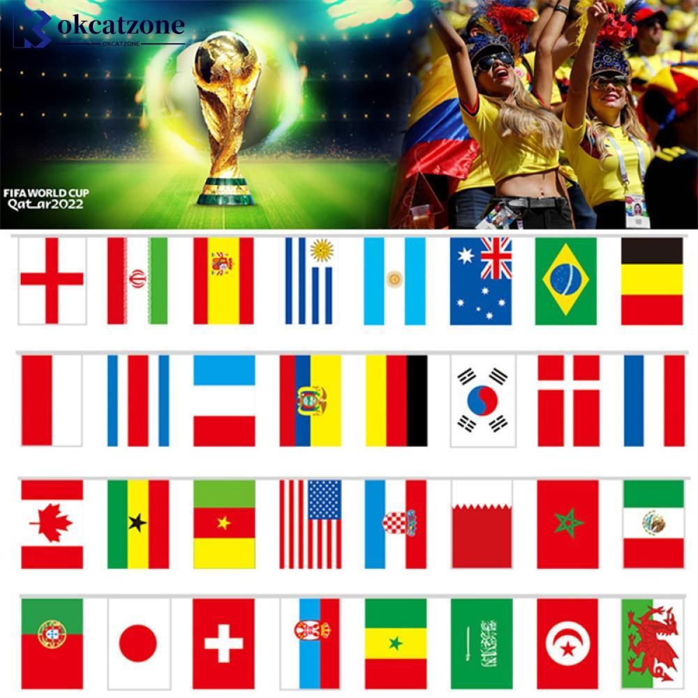 OKCATZONE World Cup Football Flag 32 Teams String National Flags ...