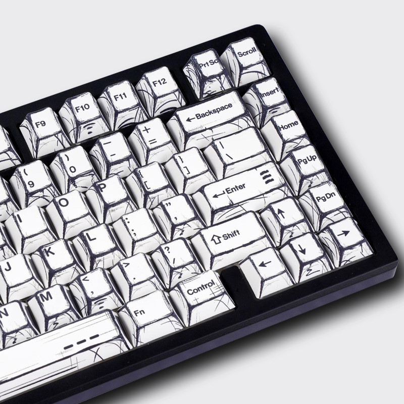 Manga Battle Damage Style 129Keys/set PBT Keycaps Cherry Profile 5-Side ...