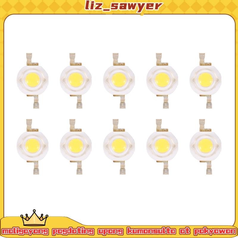 10 Pieces High Power 2 Pin 3W Warm White LED Bead Emitters 100-110Lm ...