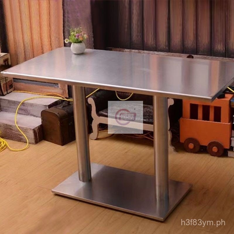 Stainless Steel Dining Table and Chair Snack Bar Restaurant Fast Food ...