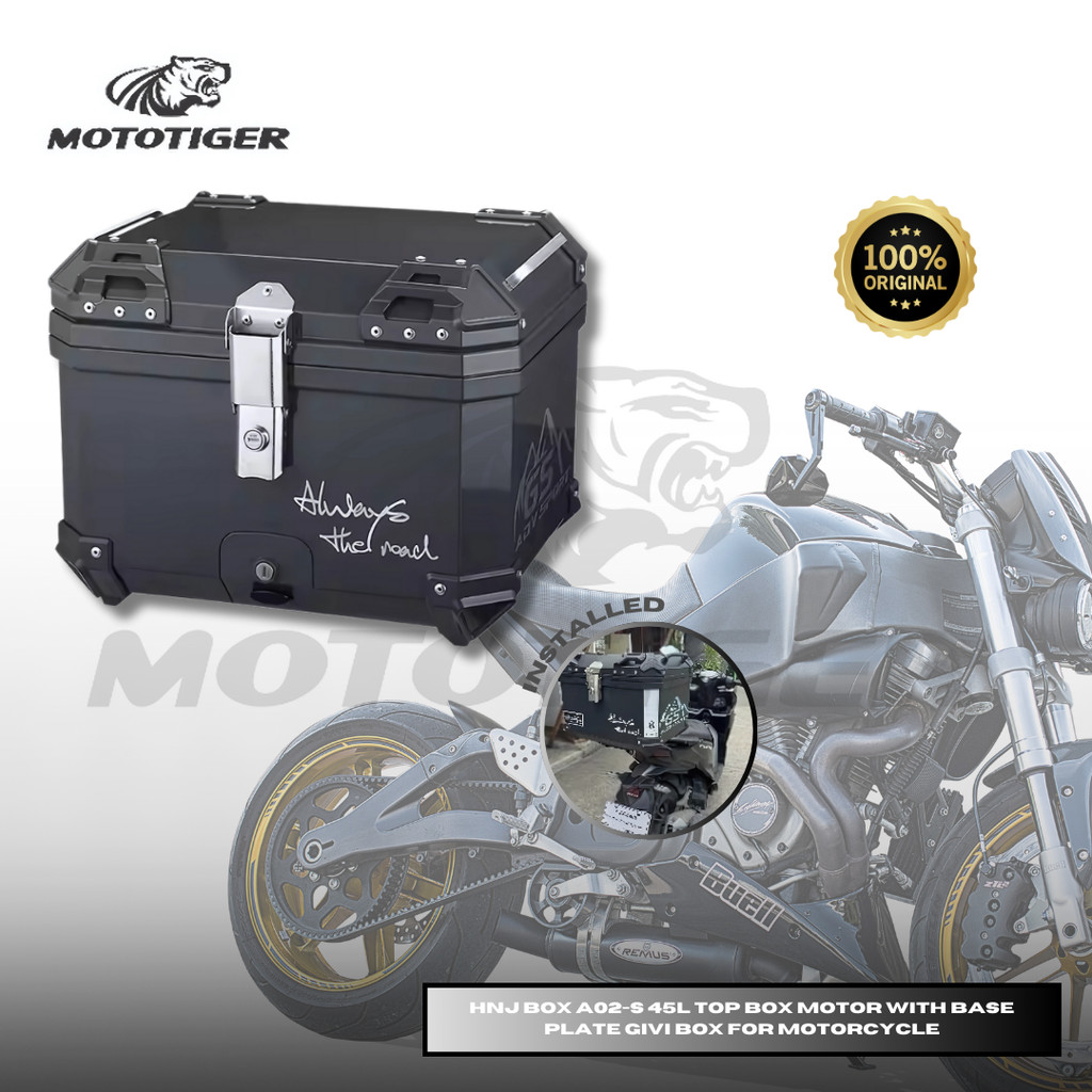 HNJ Box A02-S 45L Top box Motor With Base Plate Givi Box For Motorcycle ...
