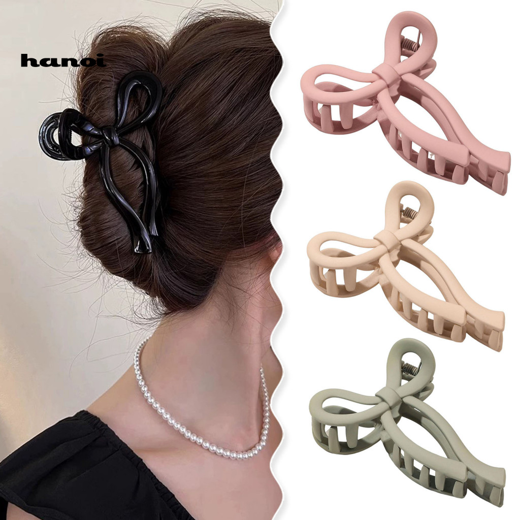 HAN_ Bow Hair Clamp Large Hair Claw Clip for Strong Grip and Neat Hair ...