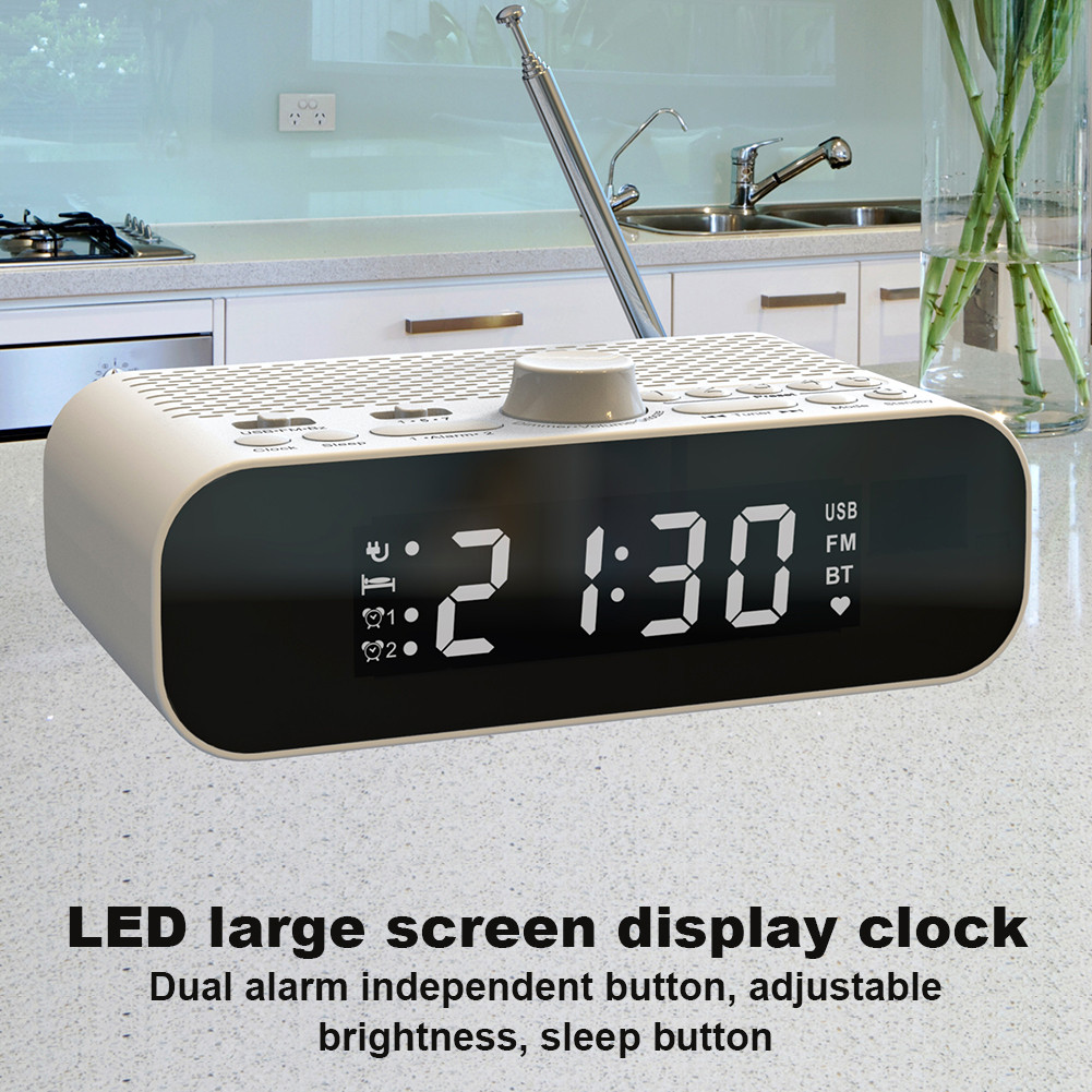 Digital Alarm Clock Radio BT Digital Radio Rechargeable Clock Radio ...