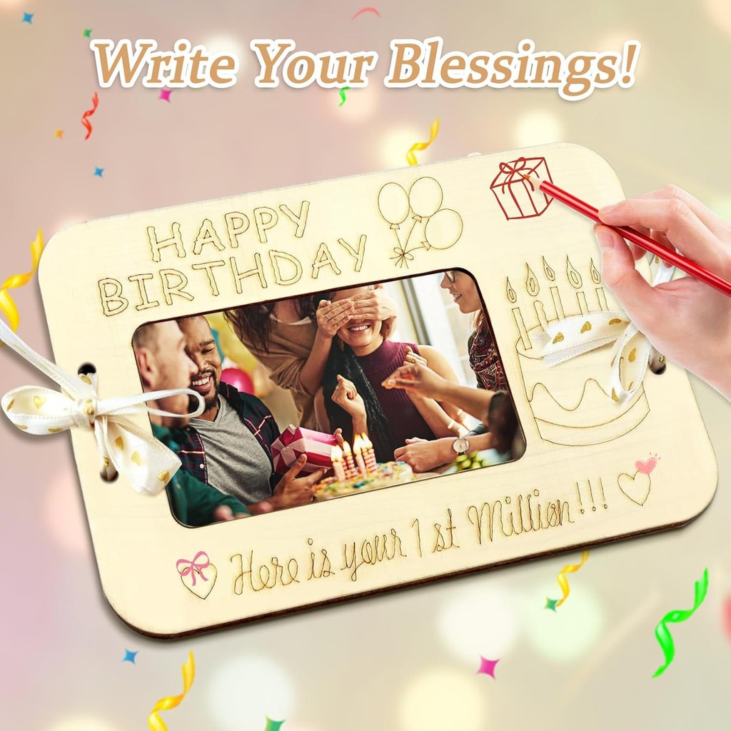 Wooden Savings Memento Gift Box DIY Graffiti Blessings Wooden ...