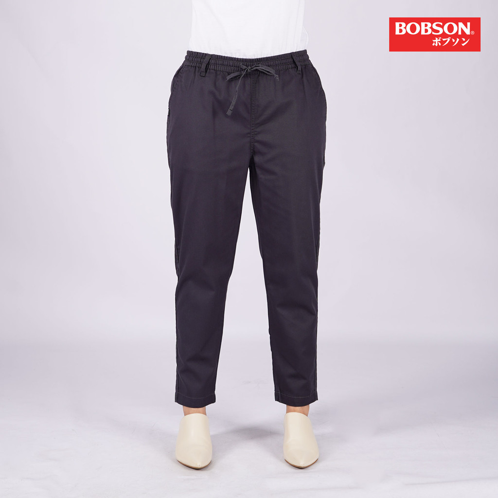 Bobson Japanese Ladies Basic Non-Denim Drawstring Pants 170322 (Charcoal) | Shopee Philippines