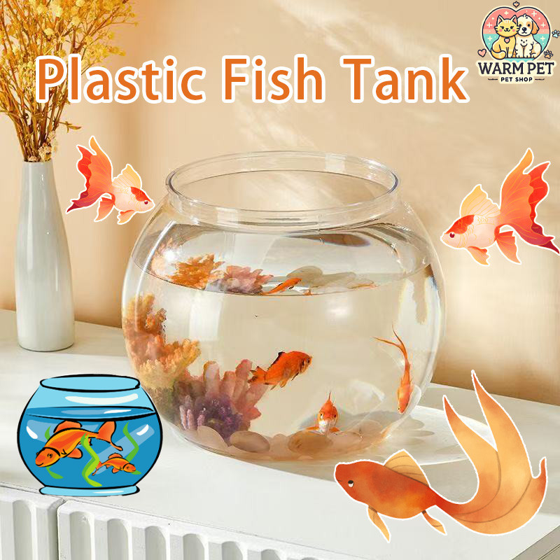 Fish Bowl Plastic High-Transparent Unbreakable Small Aquarium Tank for ...