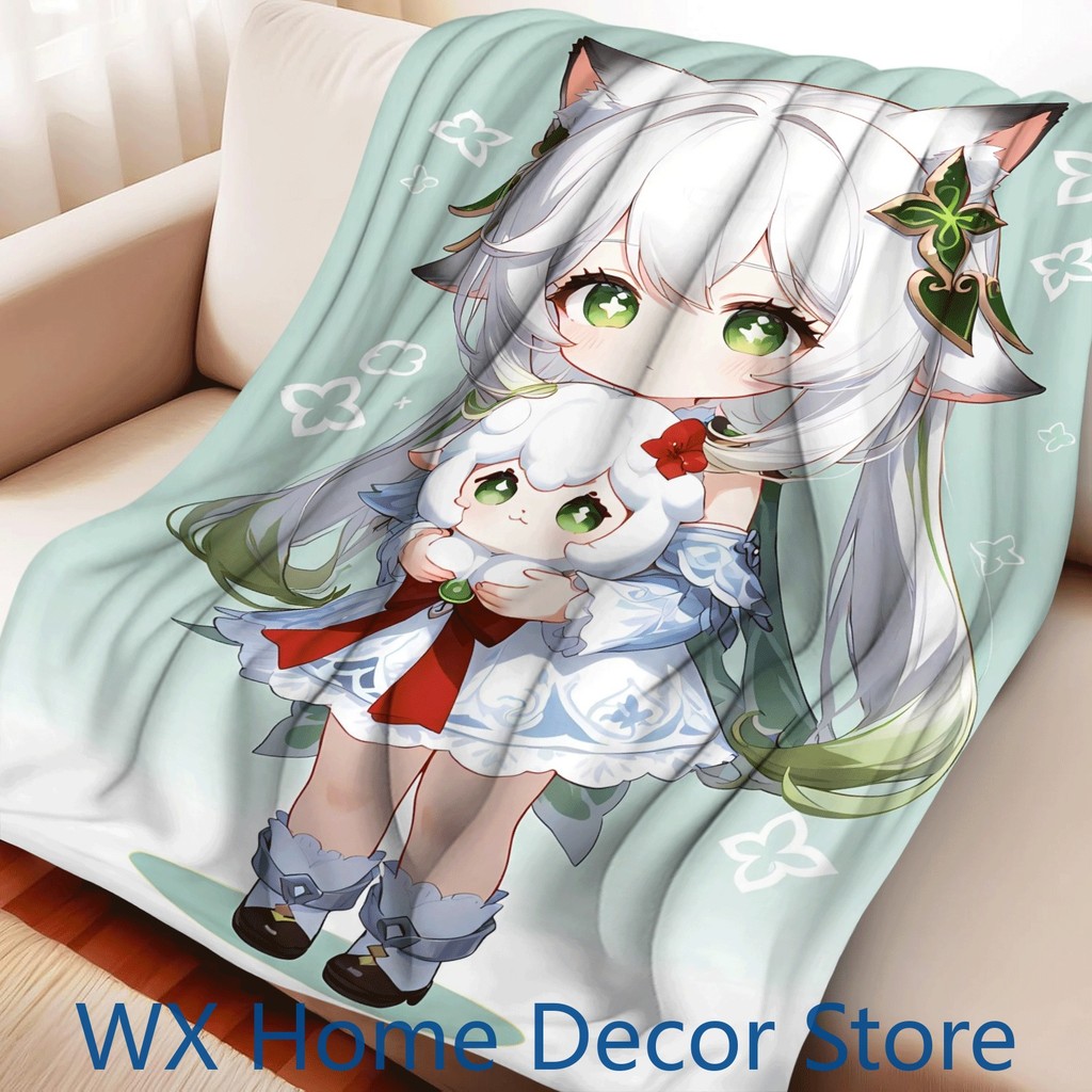 New Genshin Impact Blanket Nahida Chibi Fleece Throw Premium Soft Anime ...