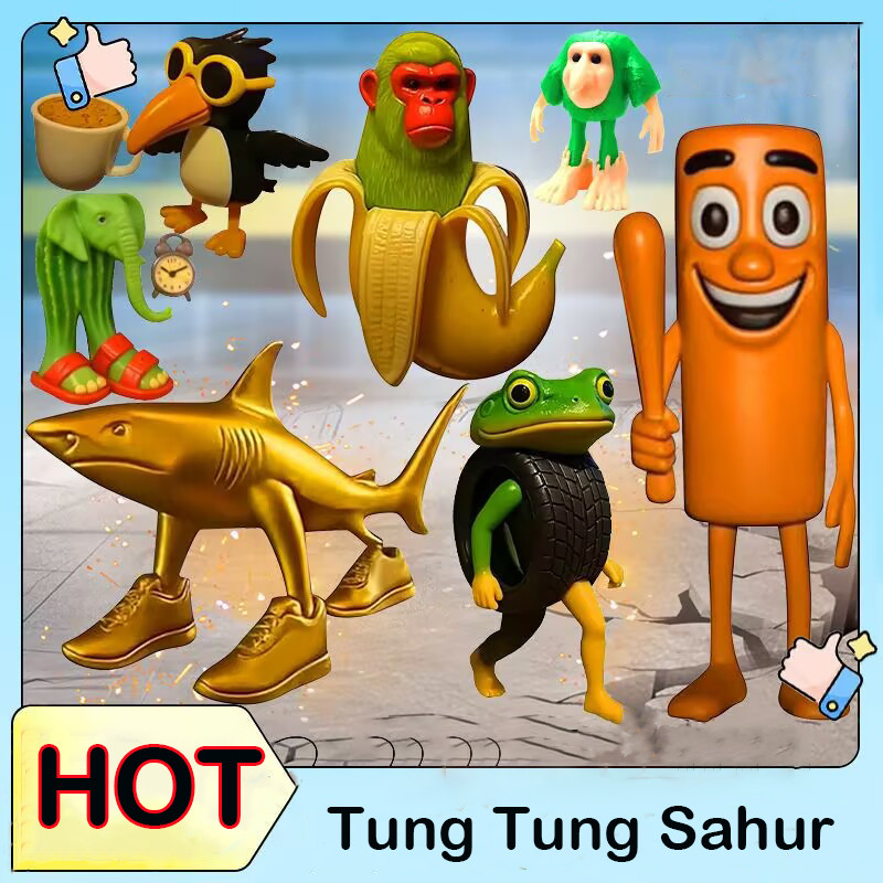 New Tung Tung Sahur Italian Brainrot Wooden Stick Creative Figure Toys ...