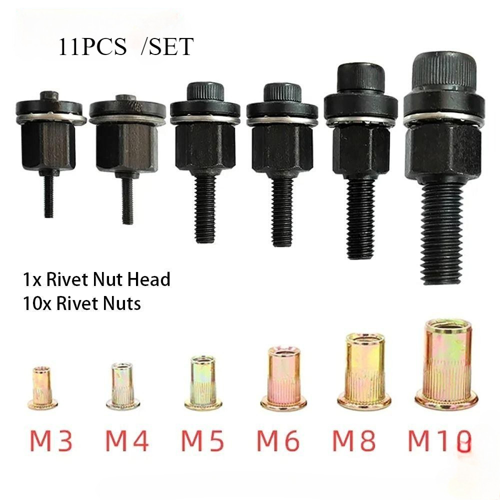 [NEW] 11Pcs/Set Hand Rivet Nut, Mandrel Staple M3 M4 M5 M6 M8 M10 ...