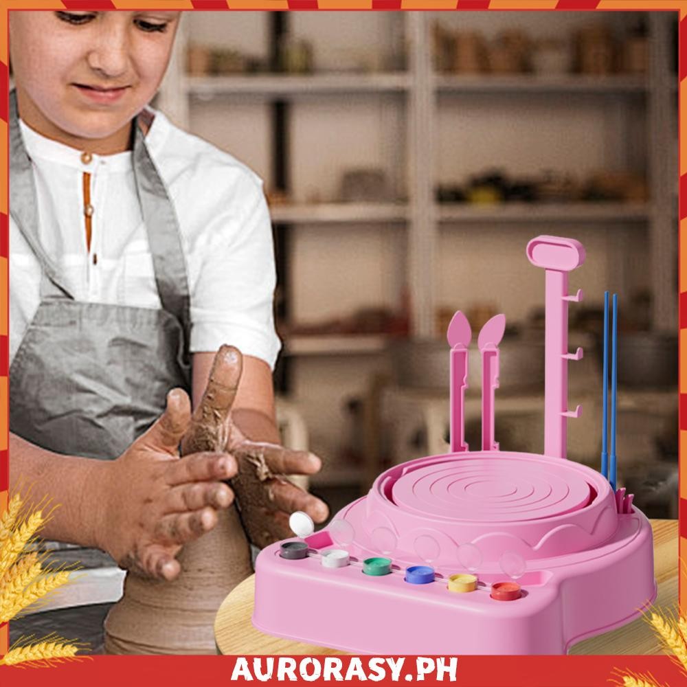 [aurorasy.ph] Kids Pottery Wheel Kit Electric Clay Wheel Educational ...