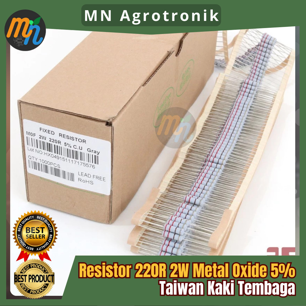 Resistor 220R 220 Ohm 2W Metal Oxide Original Copper Feet | Shopee ...