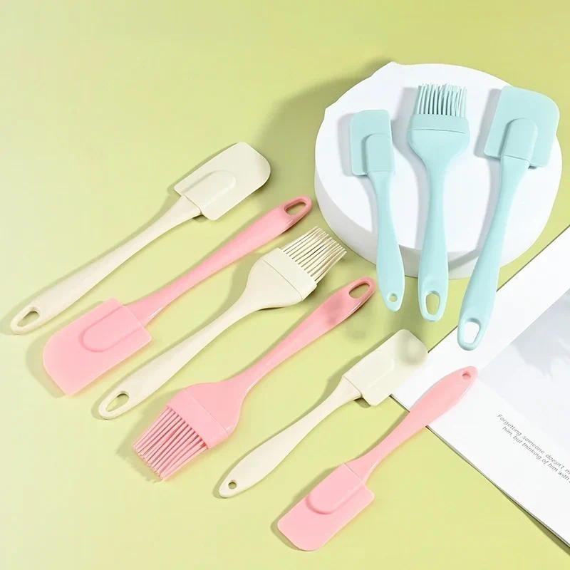 3pcs/set Cake Silicone Scraper Butter Spatula Mixer Oil Brush Silicone ...