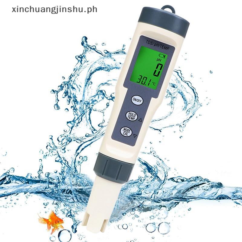 XIN PH Meter, TDS/pH/Temperature 3-in-1 PH Meter For Water, 0-14 PH ...