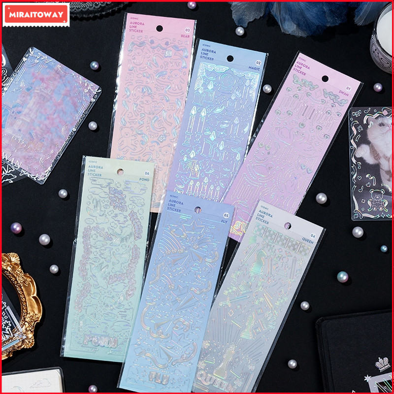 【⚡MT】Line Laser Stickers Photo Decorative Stickers Collage Material ...